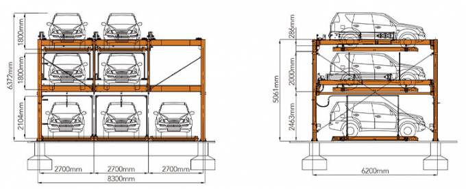 Anti-Dropping Puzzle Car Parking System SUV Triple Stack Parking garage