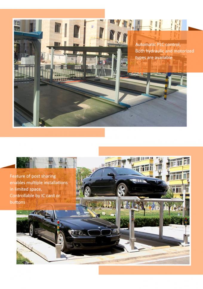 220V Four Post Parking Lift Motor Drive 2 Level Parking System