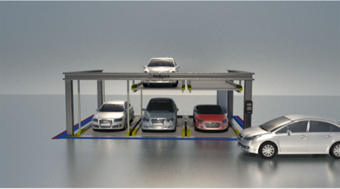 2350kg 2 Level Car Parking System Stereo Garage Car Storage Lift