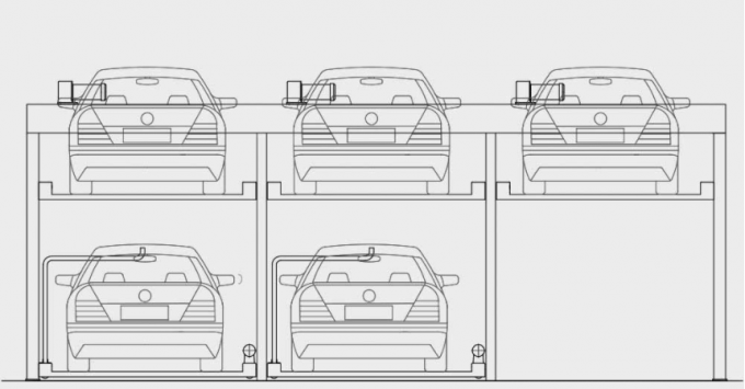 2350kg 2 Level Car Parking System Stereo Garage Car Storage Lift