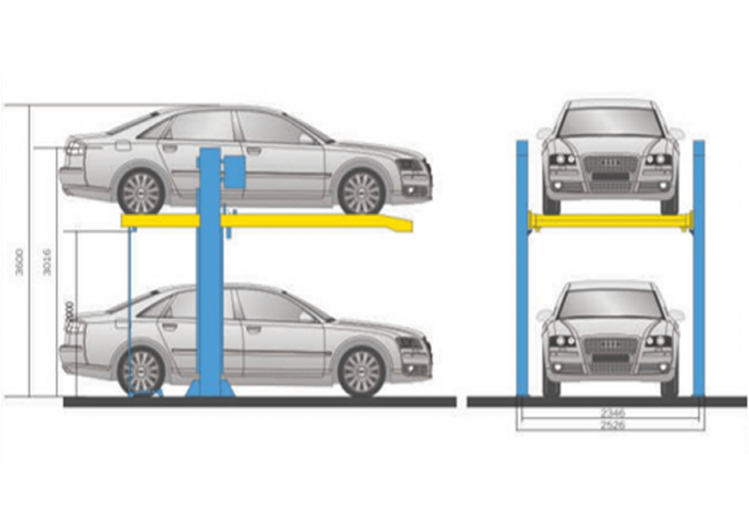 Double Car Parking System Vertical Vehicles Storage 2 Level Parking Lift